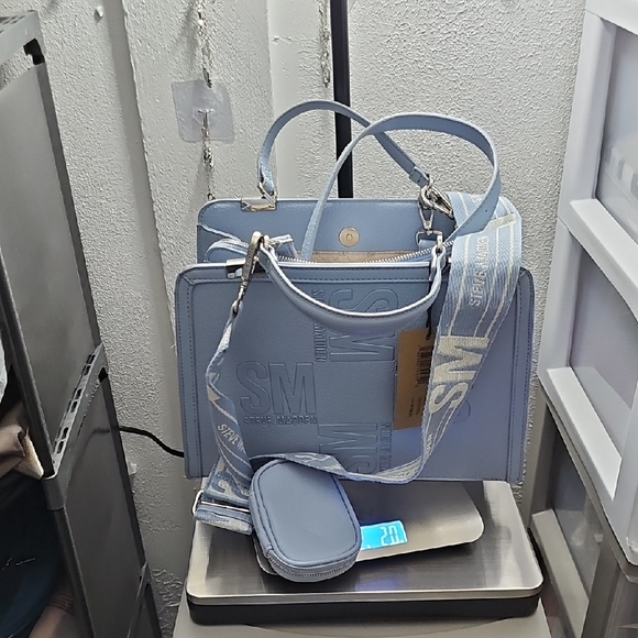 Steve Madden | Bags | Steve Madden Blue Satchel With Structured Design ...